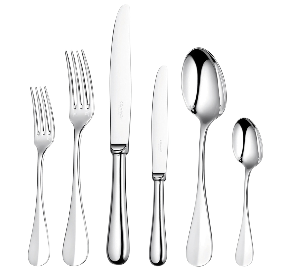 Christofle, Fidelio cutlery, silver plated, Flatware set for 6 people ...